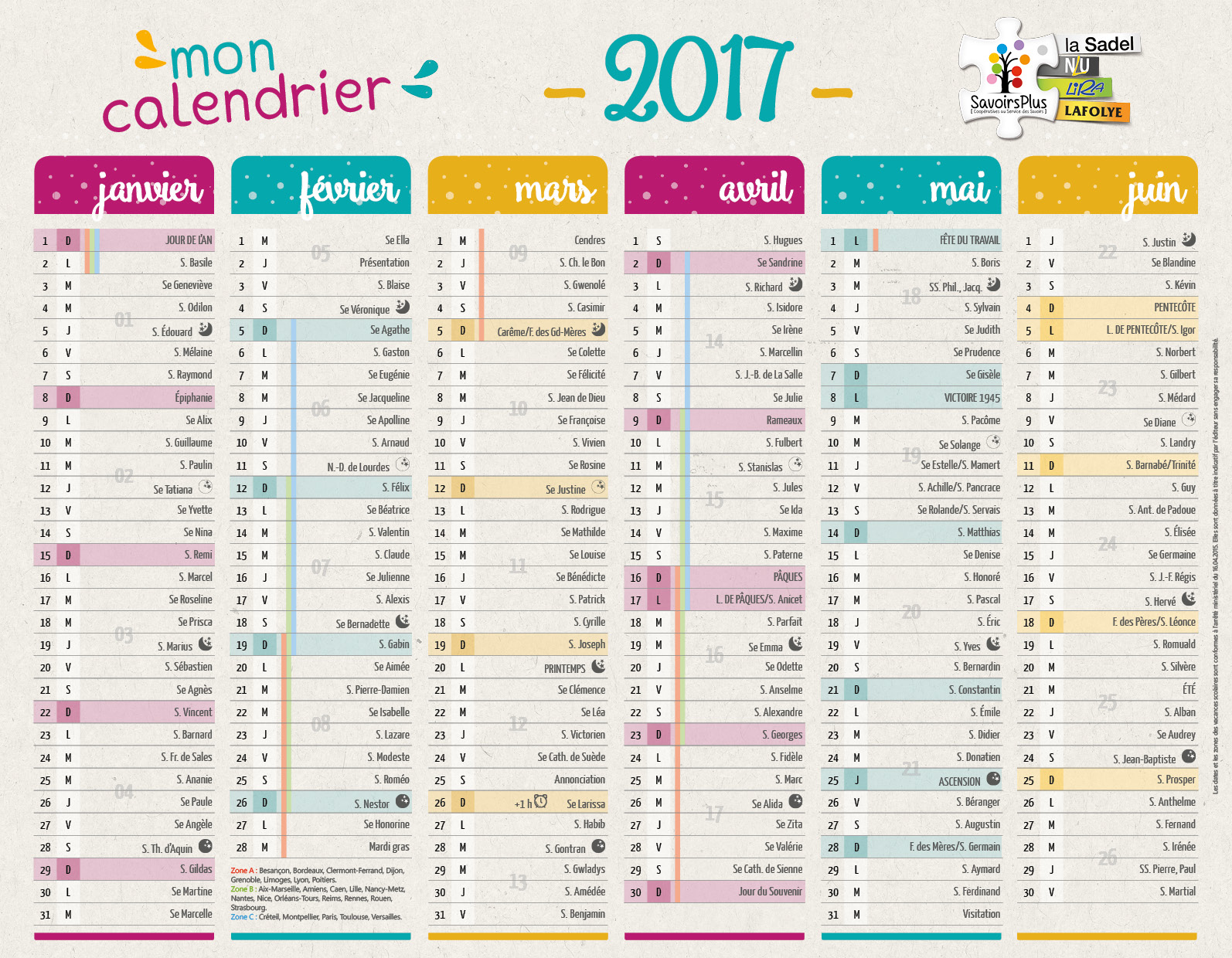 Téléchargement – Calendrier 2017 – Le blog SavoirsPlus