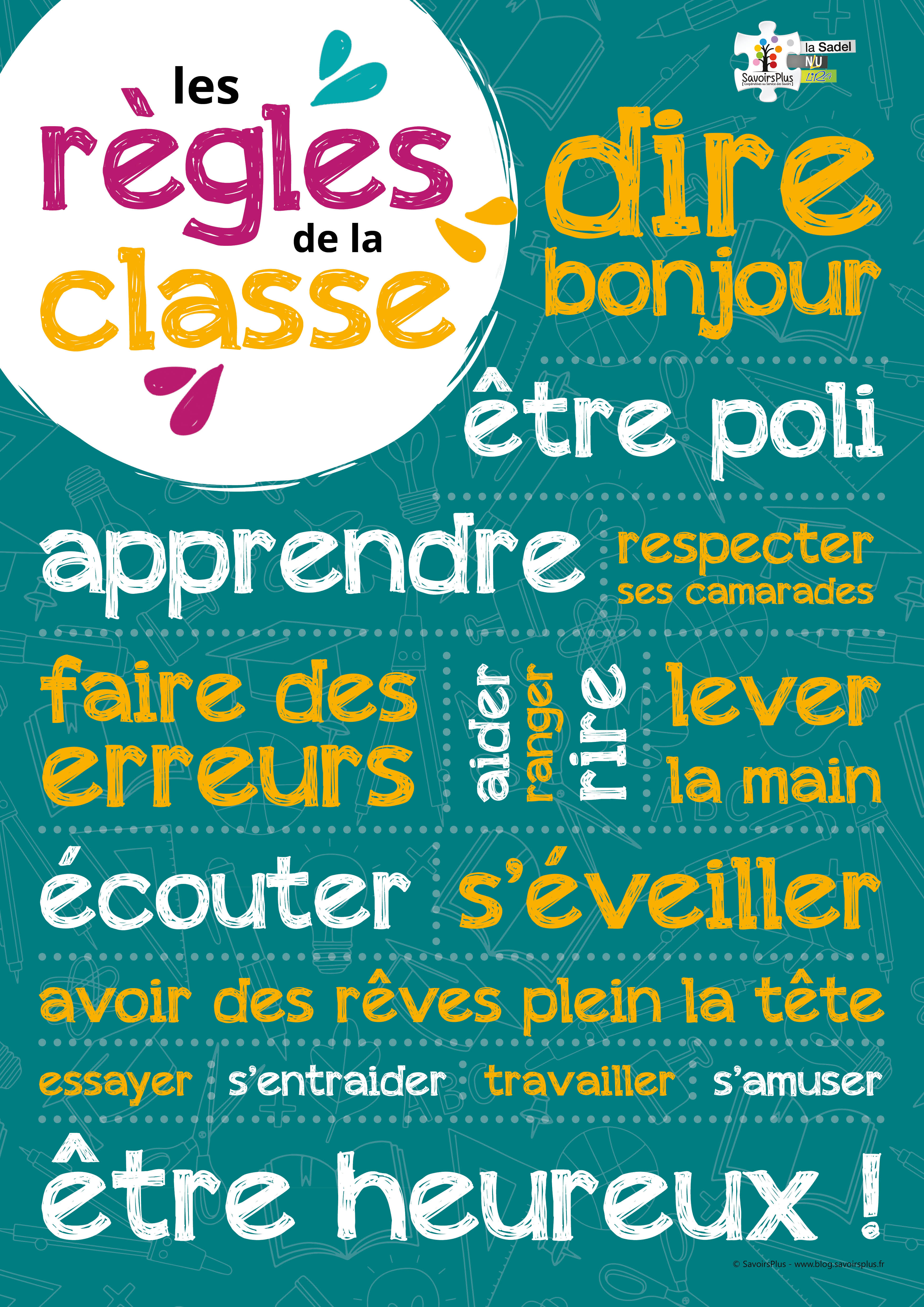Téléchargement – Affiches les règles de la classe – Le blog SavoirsPlus