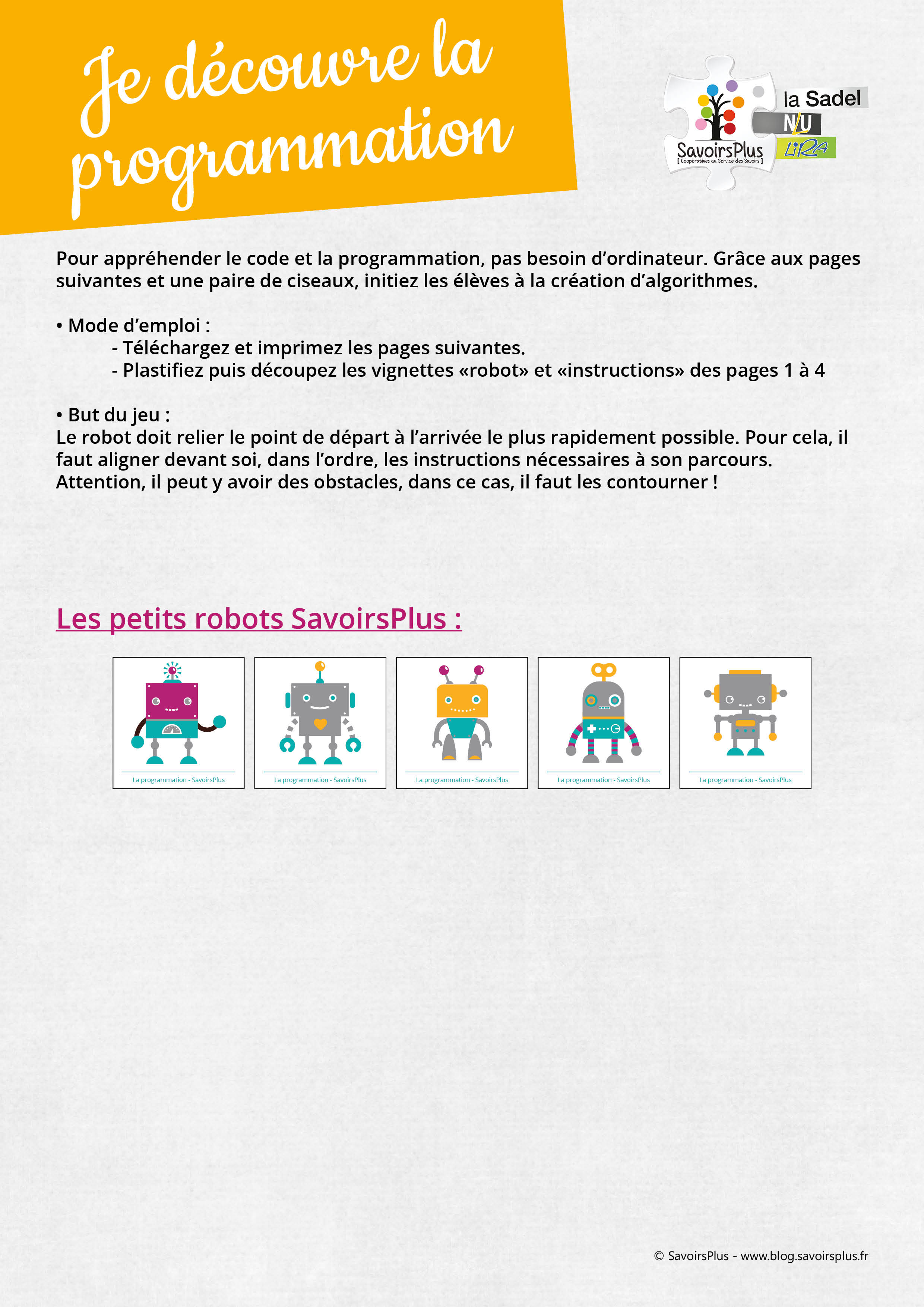 Téléchargement – Je découvre la programmation – Le blog SavoirsPlus
