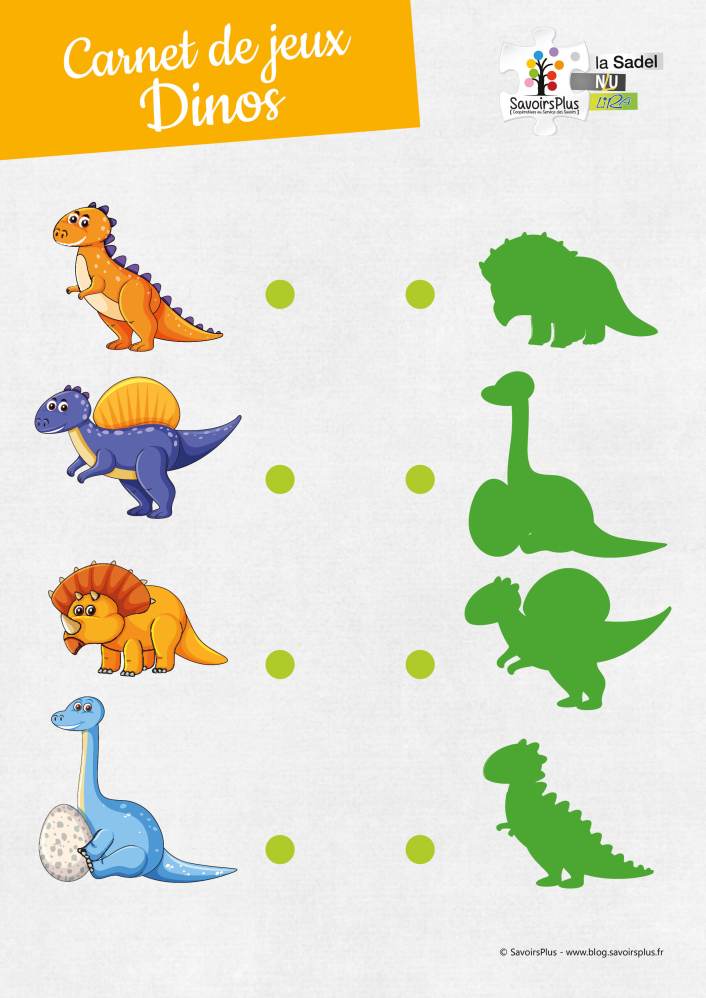 Téléchargement – Carnet de jeux Dinos – Le blog SavoirsPlus
