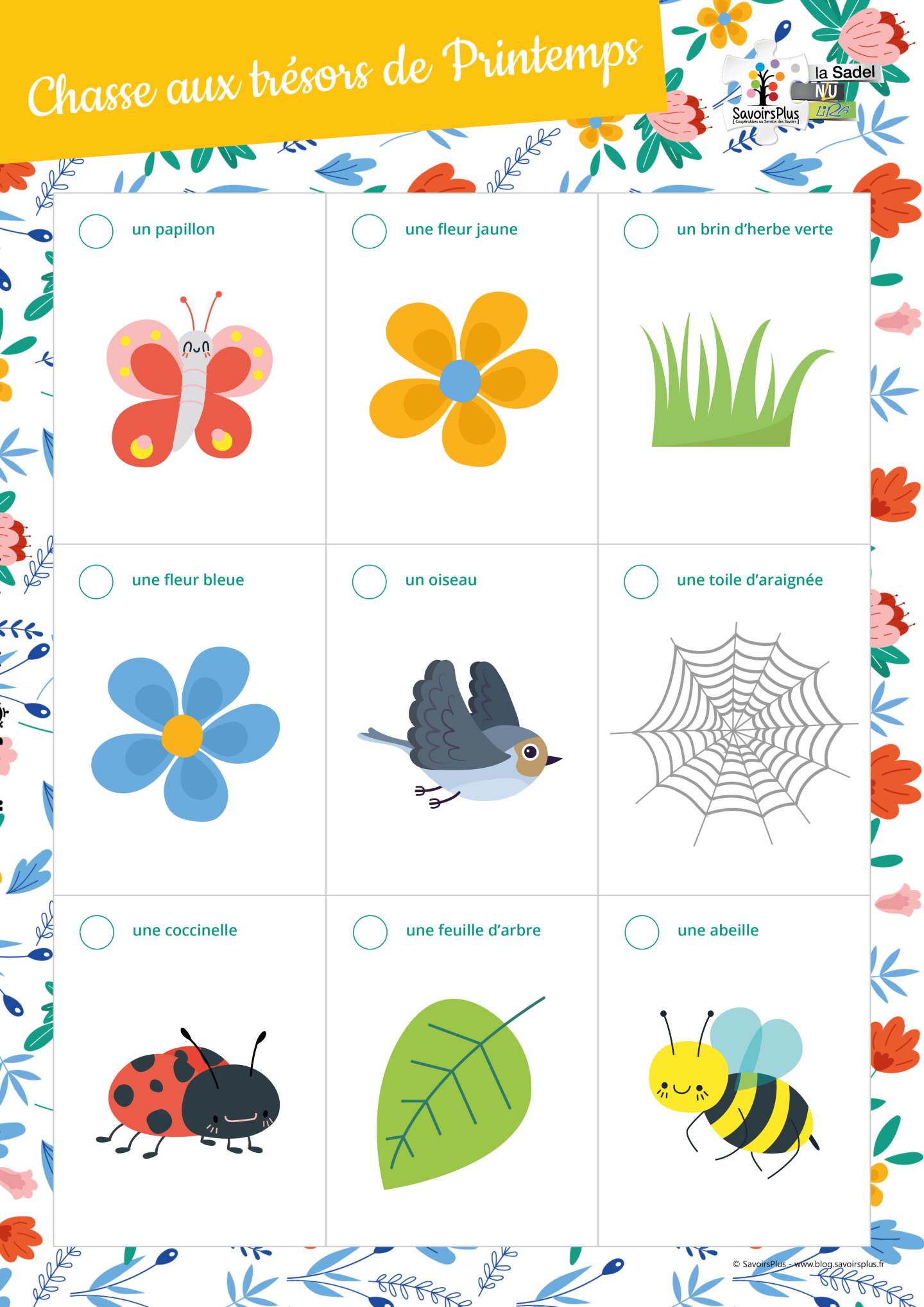 Téléchargement – Chasse aux trésors de Printemps – Le blog SavoirsPlus