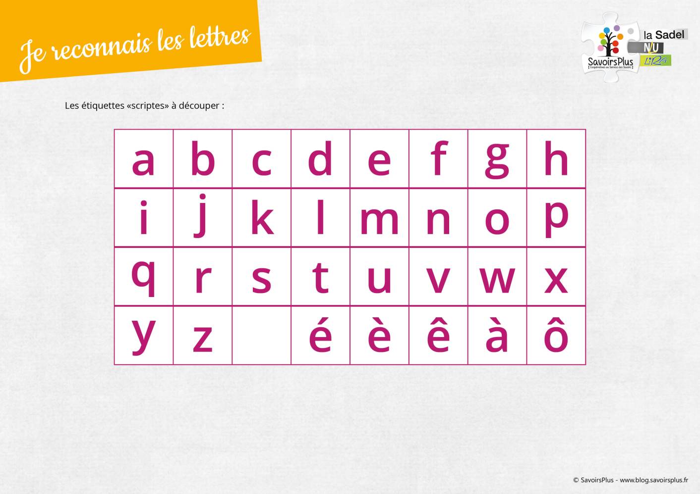 Téléchargement – Je reconnais les lettres – Le blog SavoirsPlus