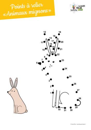 Téléchargement – Points de relier « Animaux mignons » – Le blog SavoirsPlus