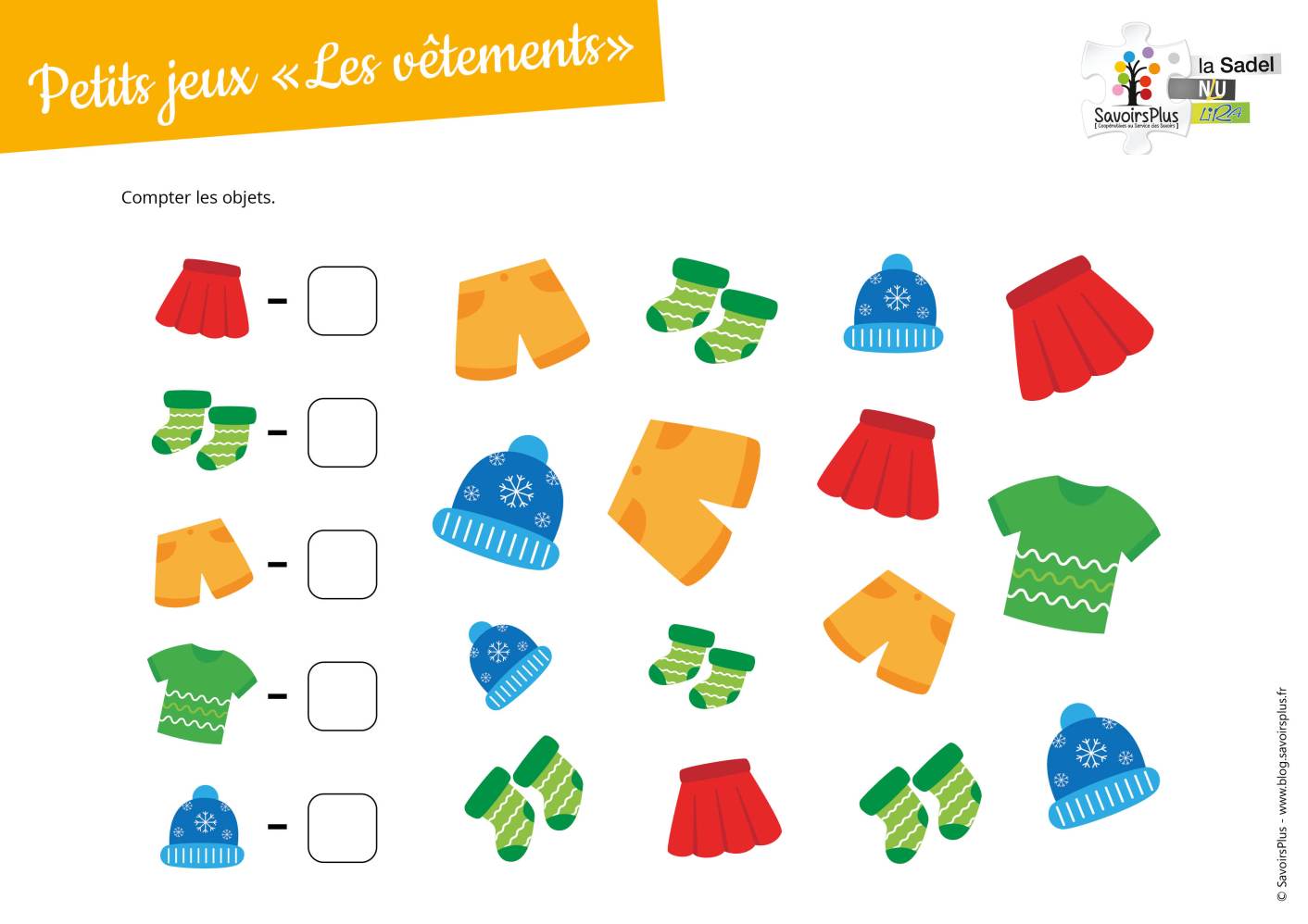 Téléchargement – Petits jeux « Les vêtements » – Le blog SavoirsPlus