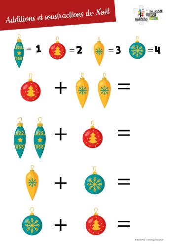 Téléchargement – Additions et soustractions de Noël – Le blog SavoirsPlus