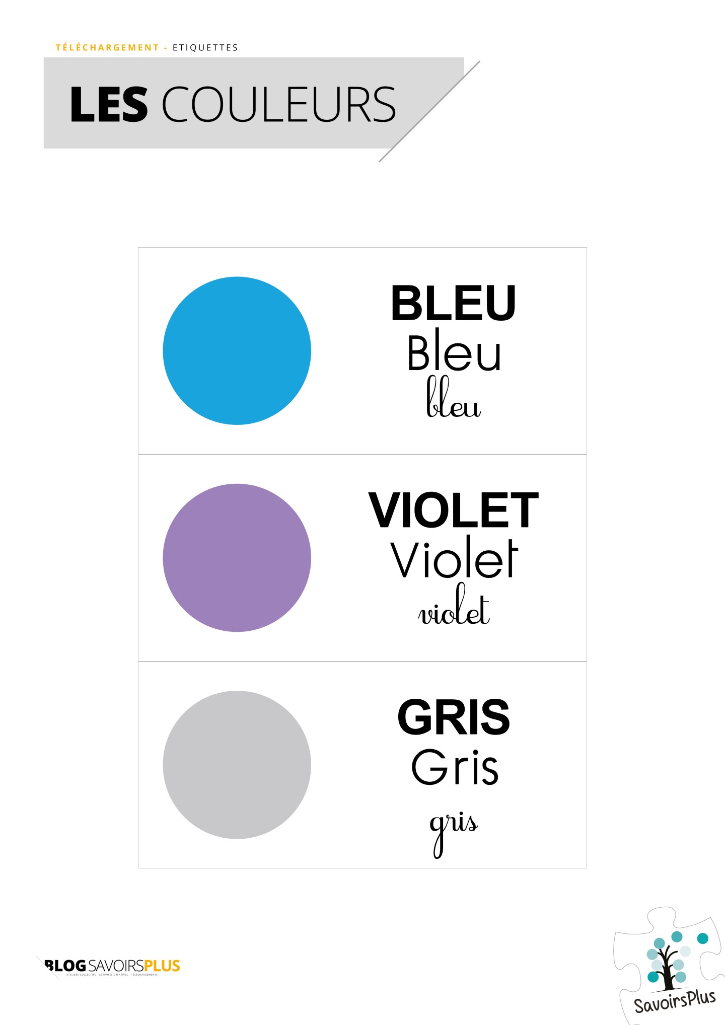 LES DOCS – Les couleurs : Les étiquettes – Le blog SavoirsPlus
