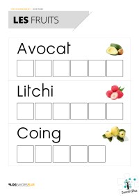 LES DOCS – Les fruits : Fiches d’écriture – Le blog SavoirsPlus