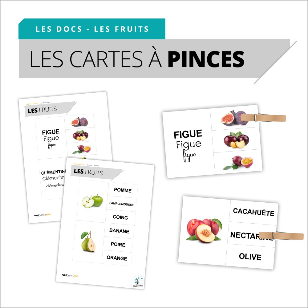 LES DOCS – Les fruits : Cartes à pinces – Le blog SavoirsPlus