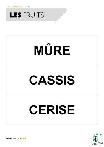 LES DOCS – Les fruits : Les fiches textes – Le blog SavoirsPlus