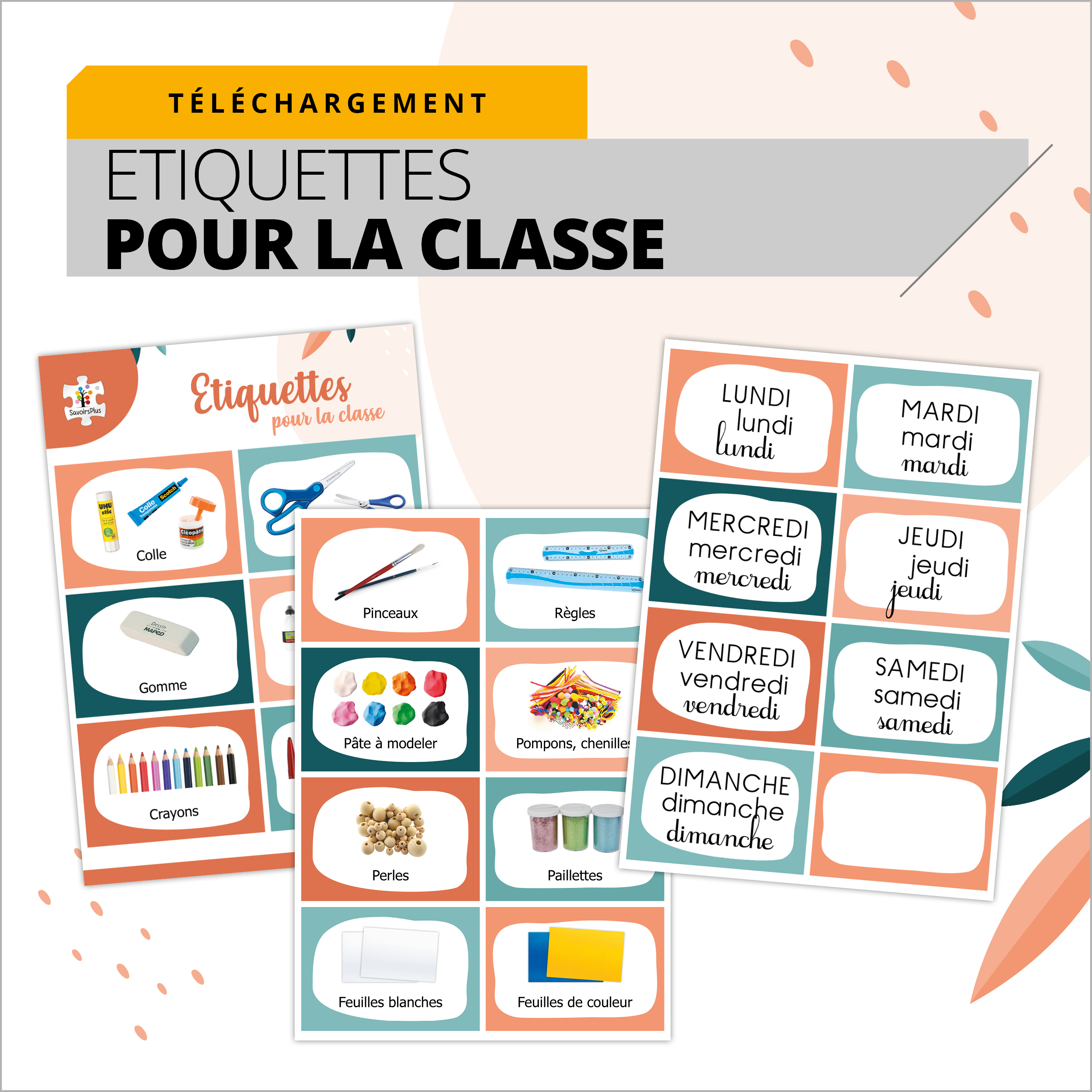 Téléchargement – Etiquettes pour la classe – Le blog SavoirsPlus