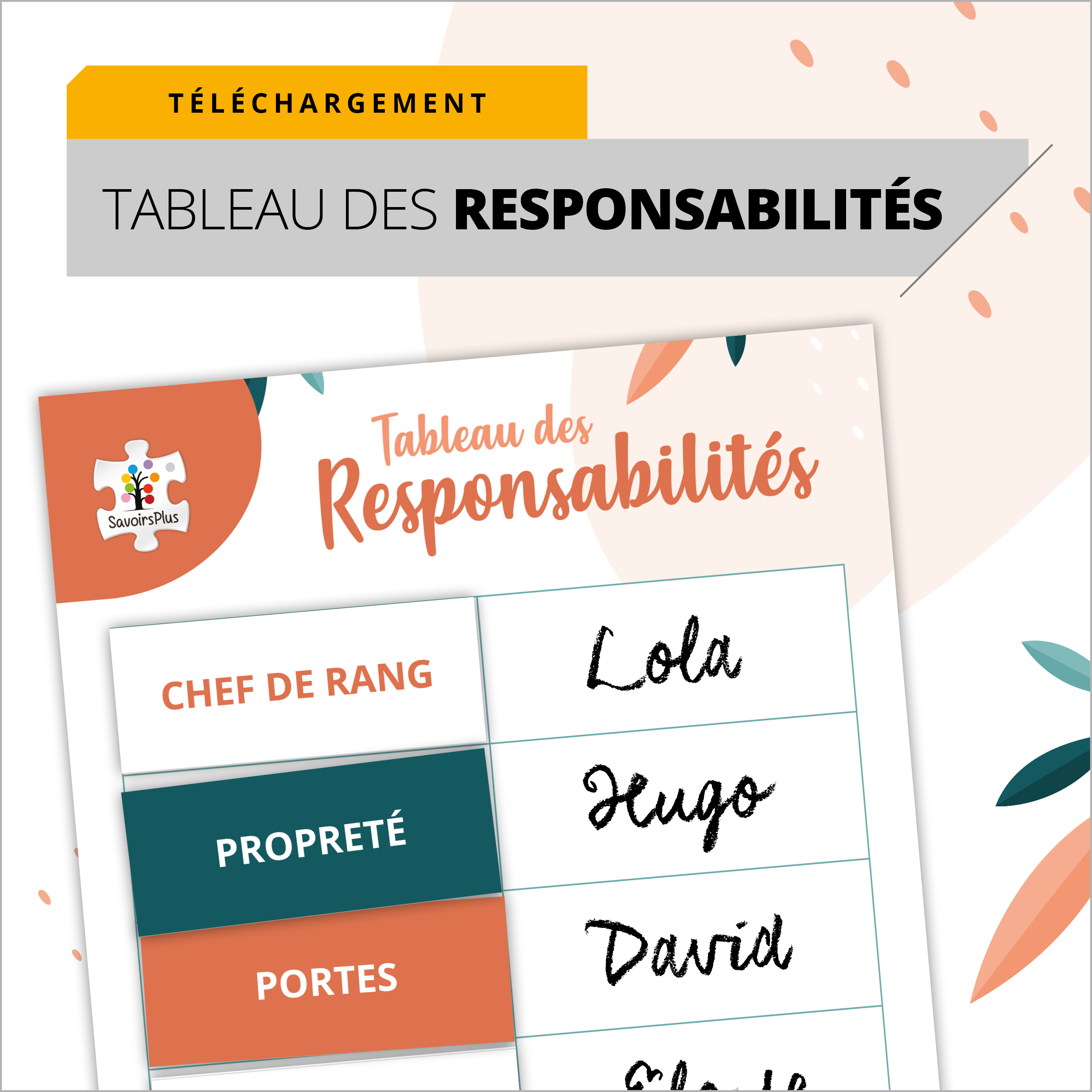 Téléchargement – Tableau des responsabilités – Le blog SavoirsPlus