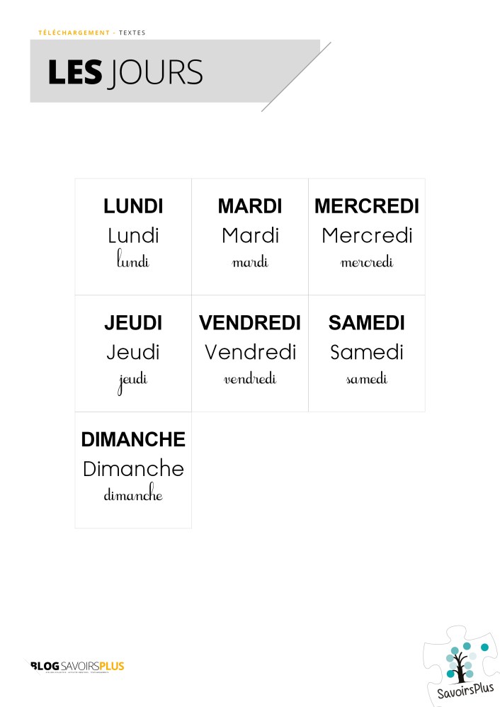 LES DOCS – Les jours : Les fiches textes – Le blog SavoirsPlus