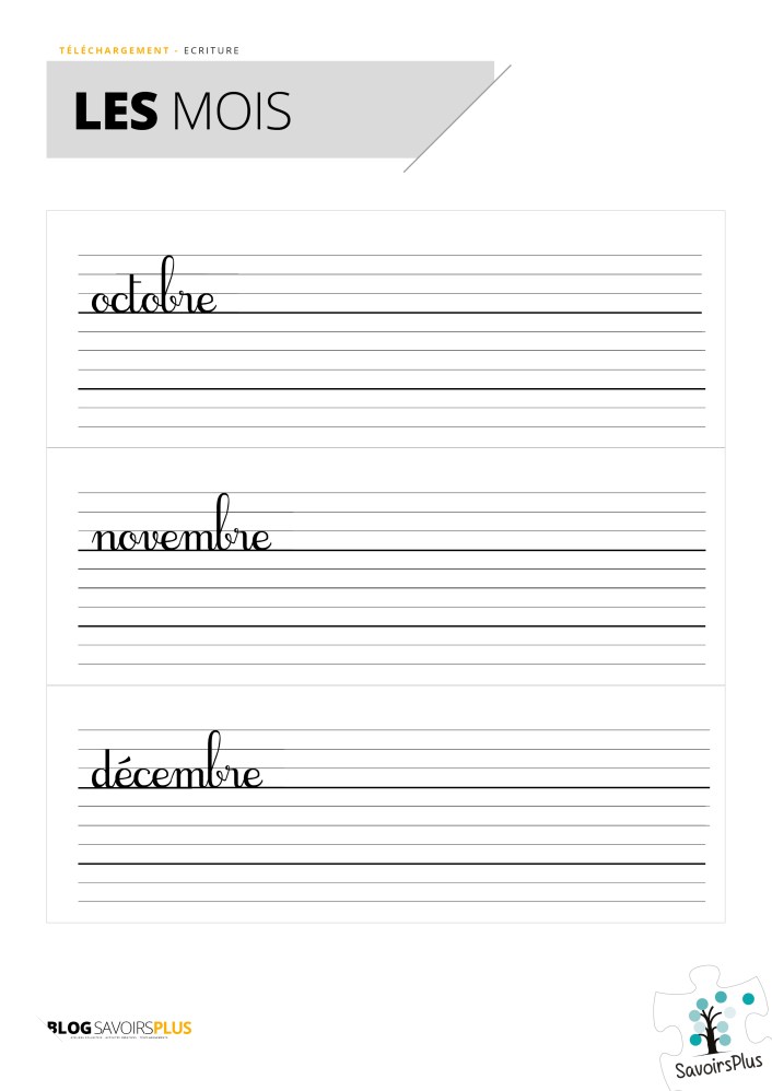 LES DOCS – Les mois : Fiches d’écriture – Le blog SavoirsPlus