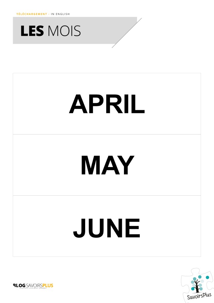 LES DOCS – Les mois : In English – Le blog SavoirsPlus