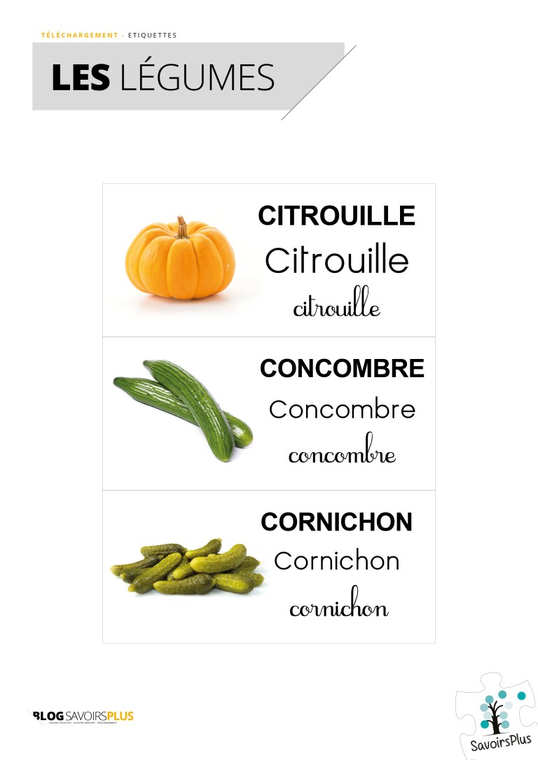 LES DOCS – Les légumes : Les étiquettes – Le blog SavoirsPlus