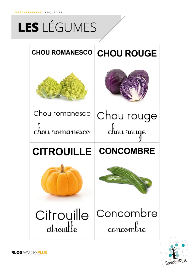 LES DOCS – Les légumes : Les étiquettes – Le blog SavoirsPlus