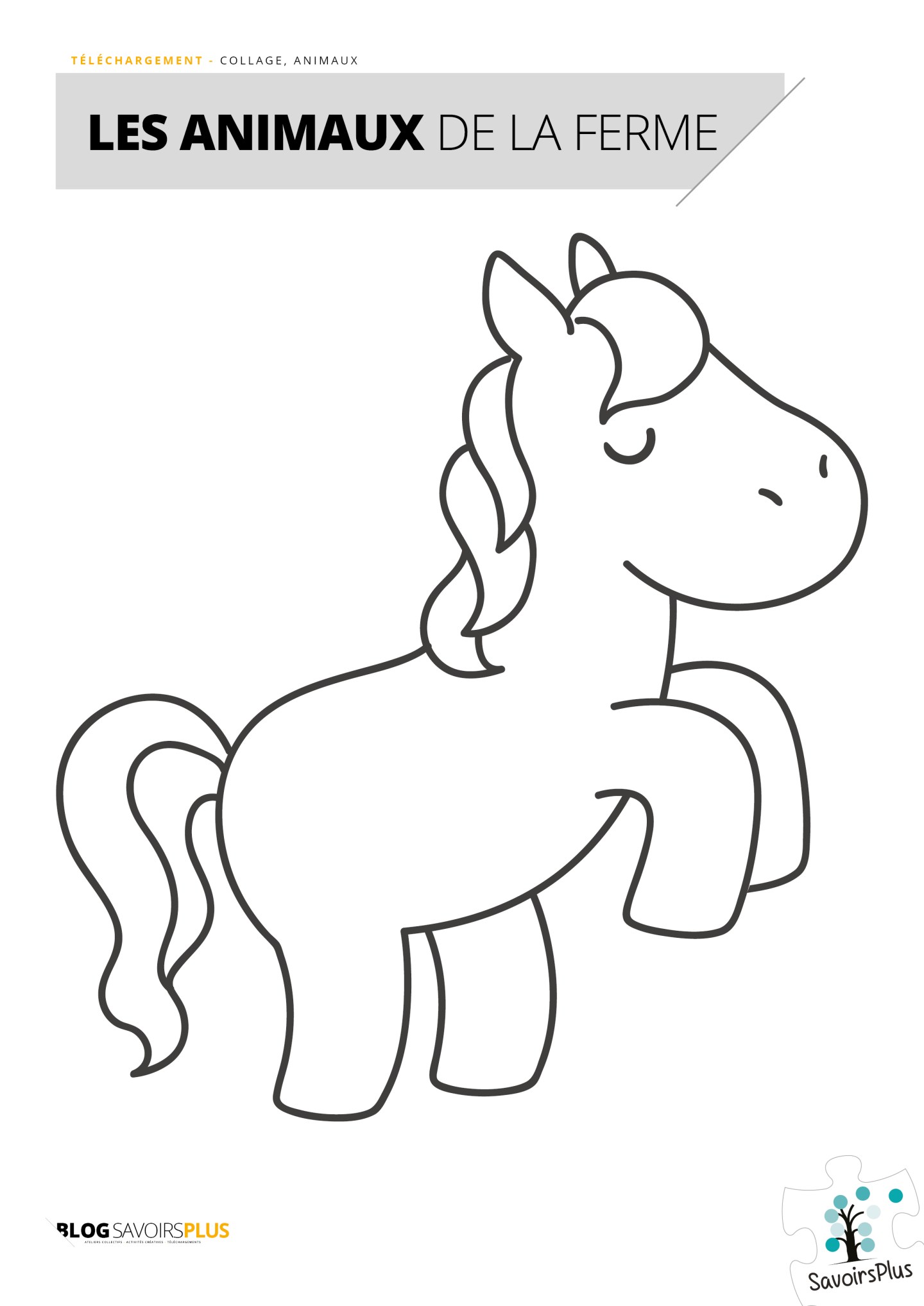 Téléchargement – Les animaux de la ferme à coller – Le blog SavoirsPlus